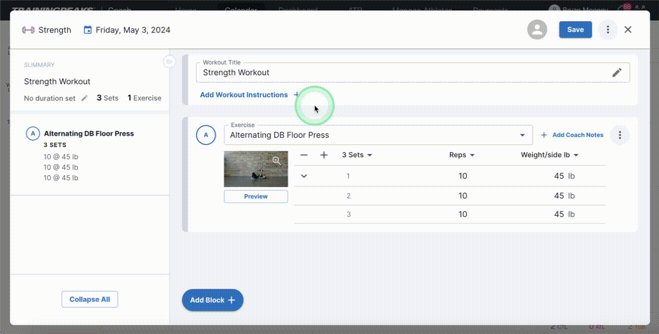Using the Strength Workout Builder – TrainingPeaks Help Center