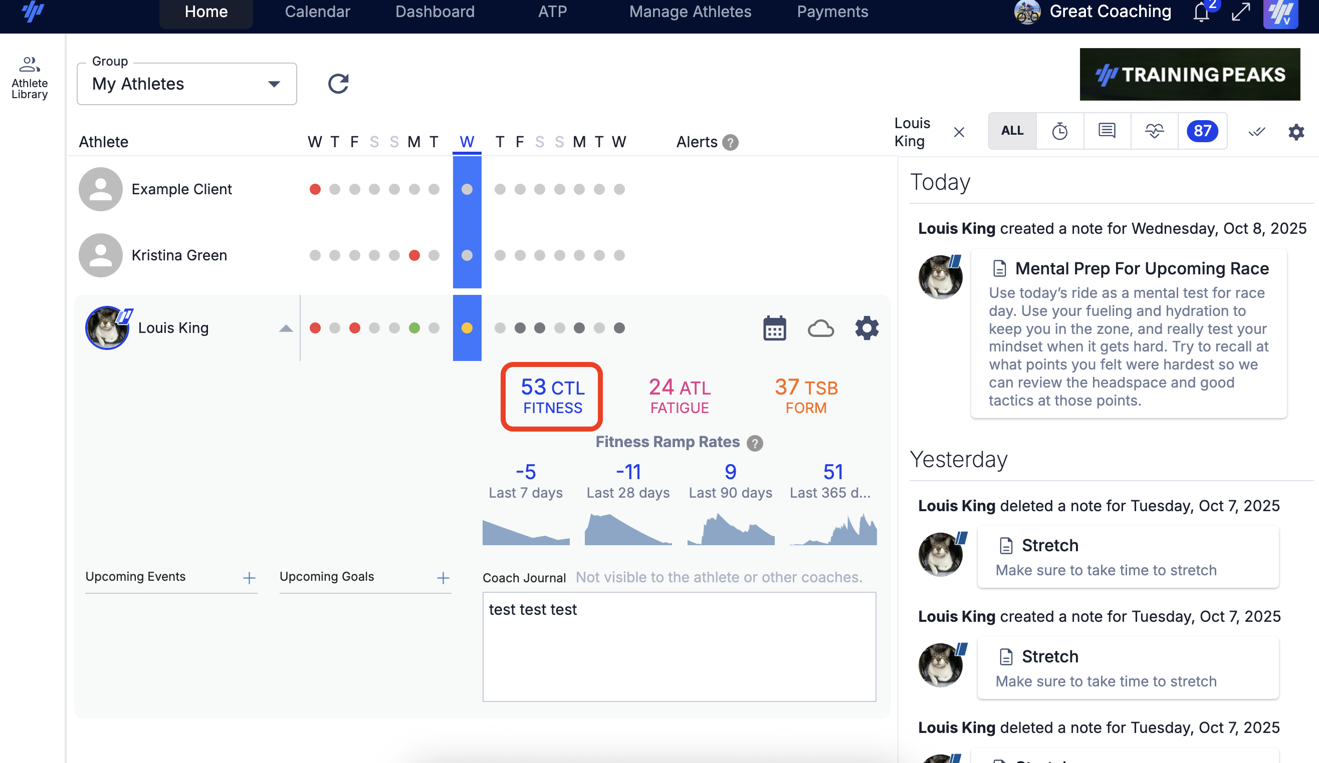 Fitness (CTL) – TrainingPeaks Help Center